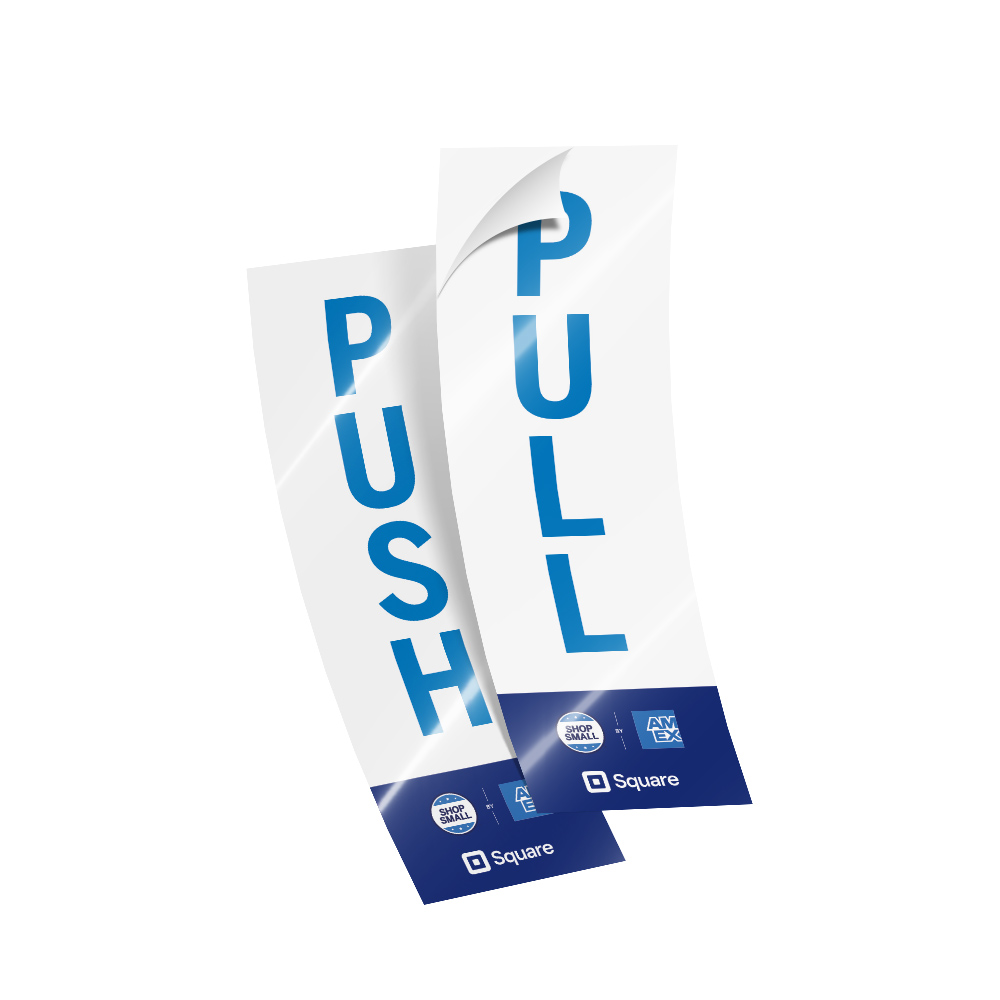 Push/Pull Sticker for Square merchants | American Express Signs and ...